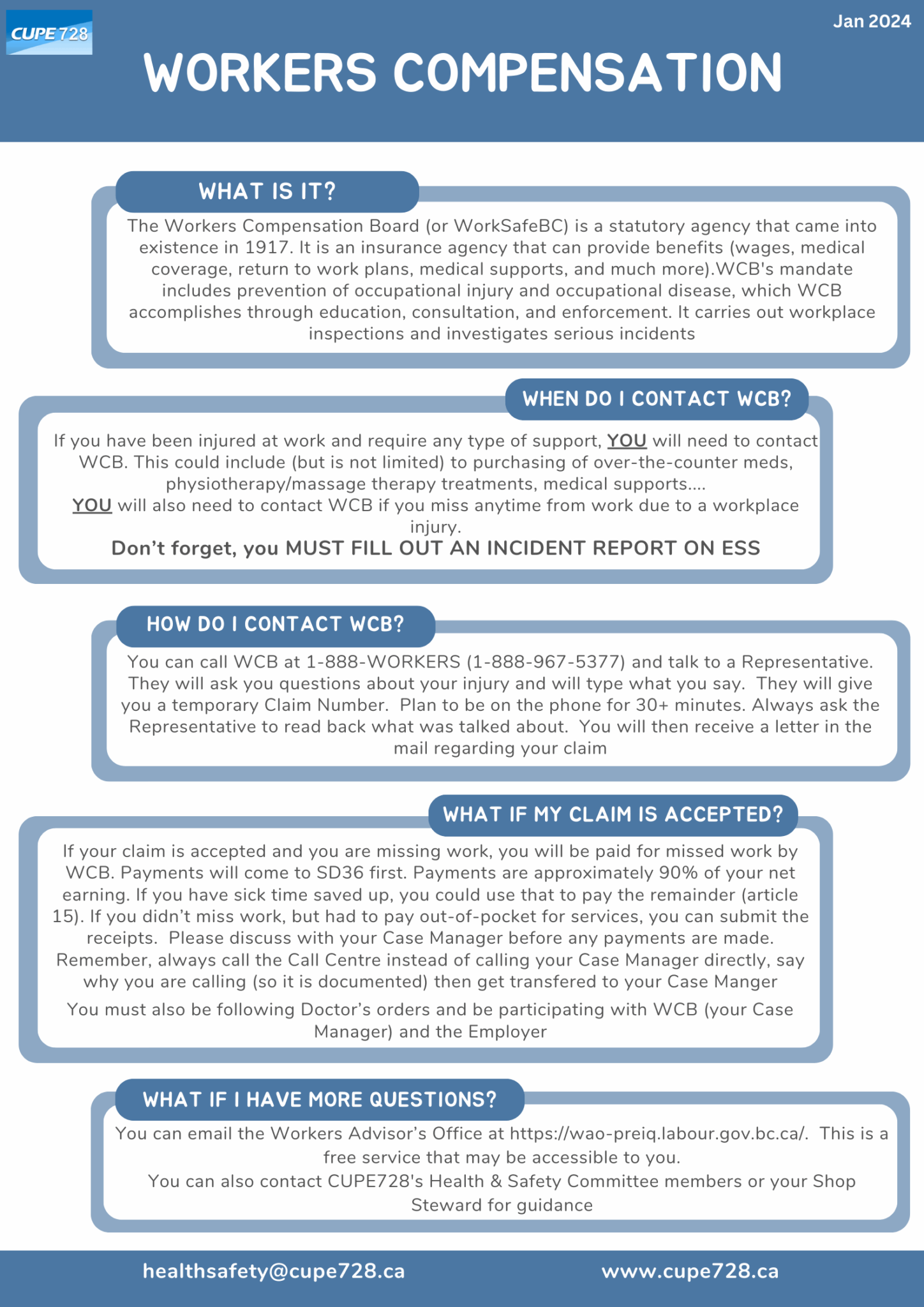 What to do when you're on WCB - CUPE 728